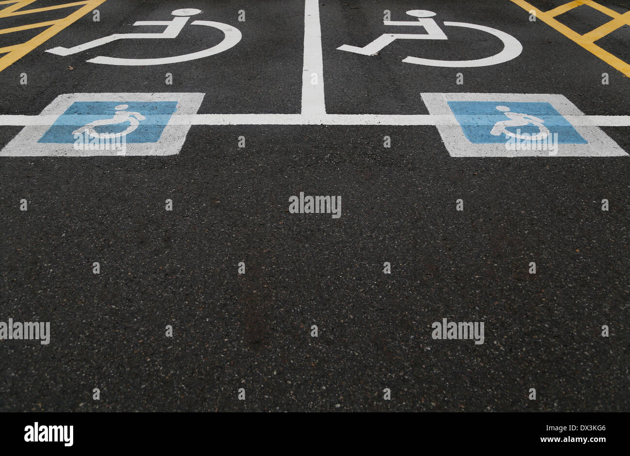 Handicap parking lot hi-res stock photography and images - Alamy