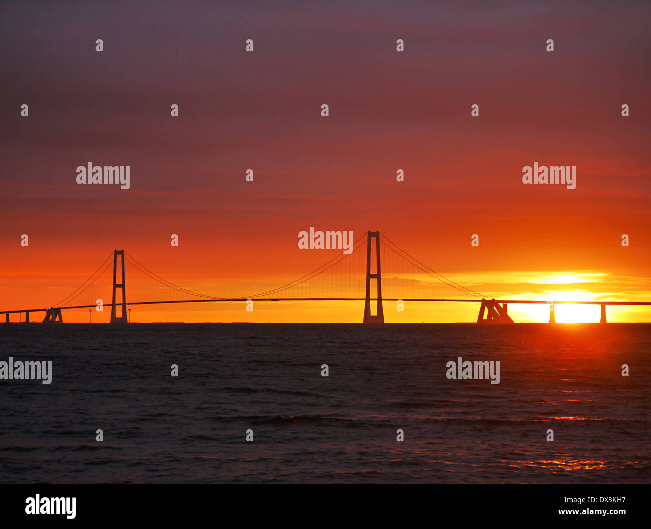 great belt bridge, great belt, baltic sea, denmark Stock Photo - Alamy