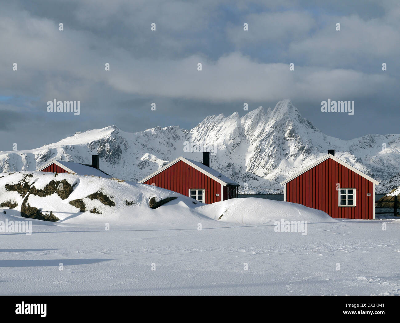 statles rorbuer in mortsund, lofoten, nordland, norway Stock Photo - Alamy
