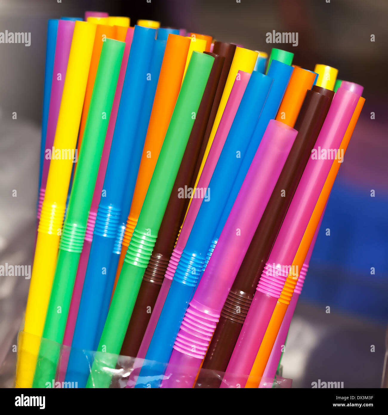 Colorful plastic straws Stock Photo - Alamy