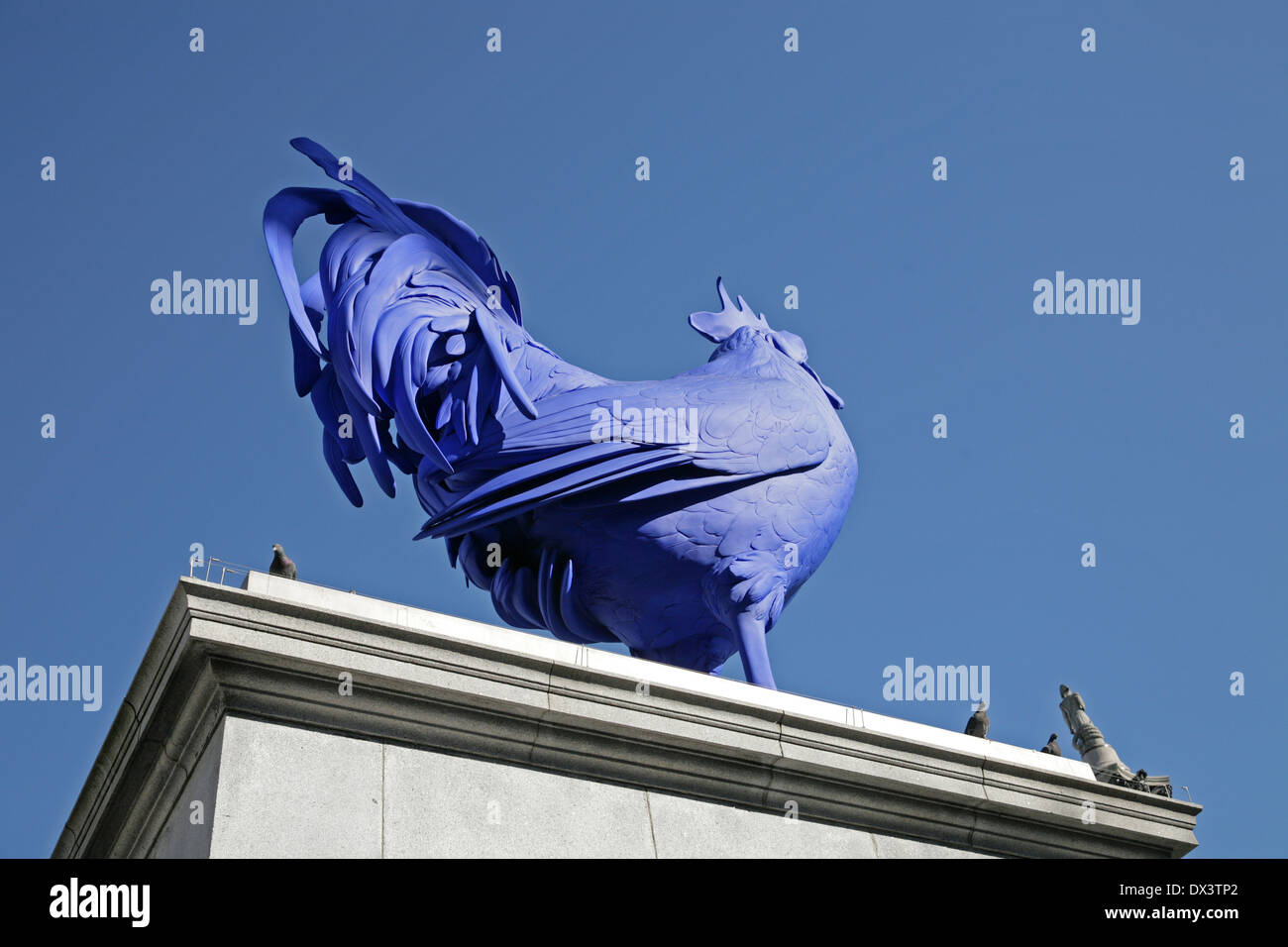 The Blue Cockerel statue on the fourth plinth in Trafalgar Square ...