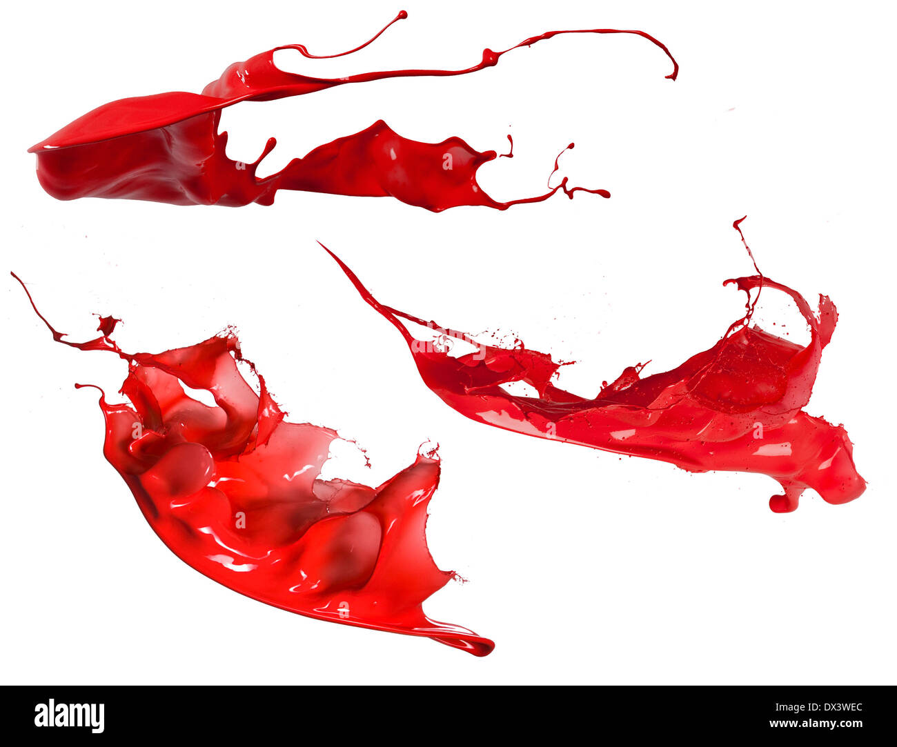 red paint splash collection isolated on white background Stock Photo ...