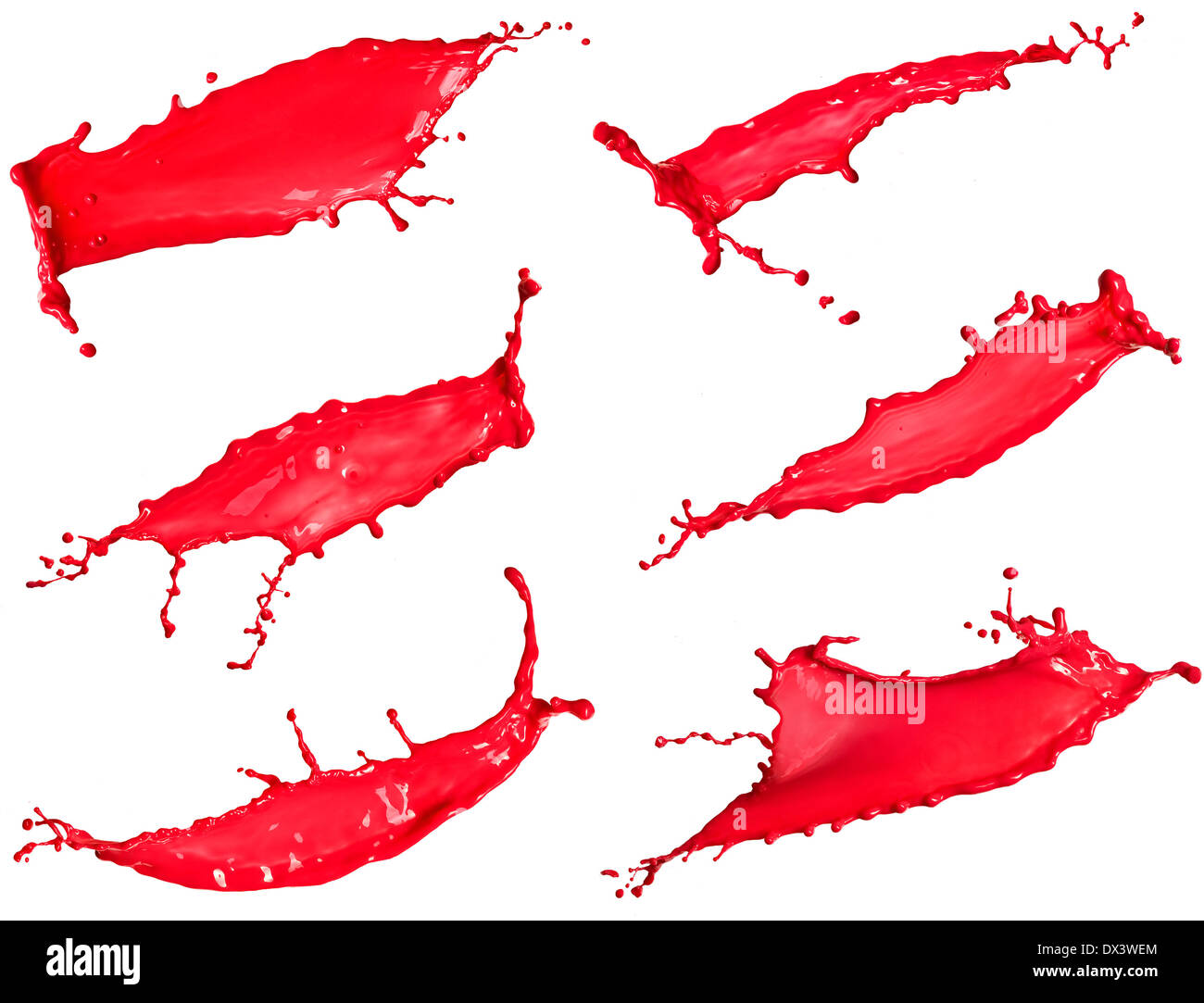 red liquid splash collection isolated on white background Stock Photo ...
