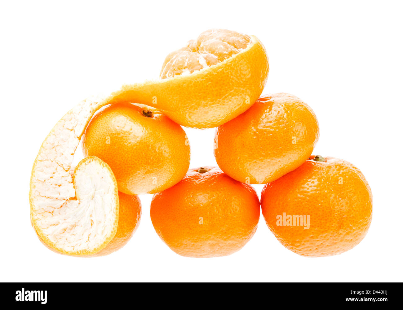 Mandarin citrus isolated tangerine mandarine orange in heap on white ...