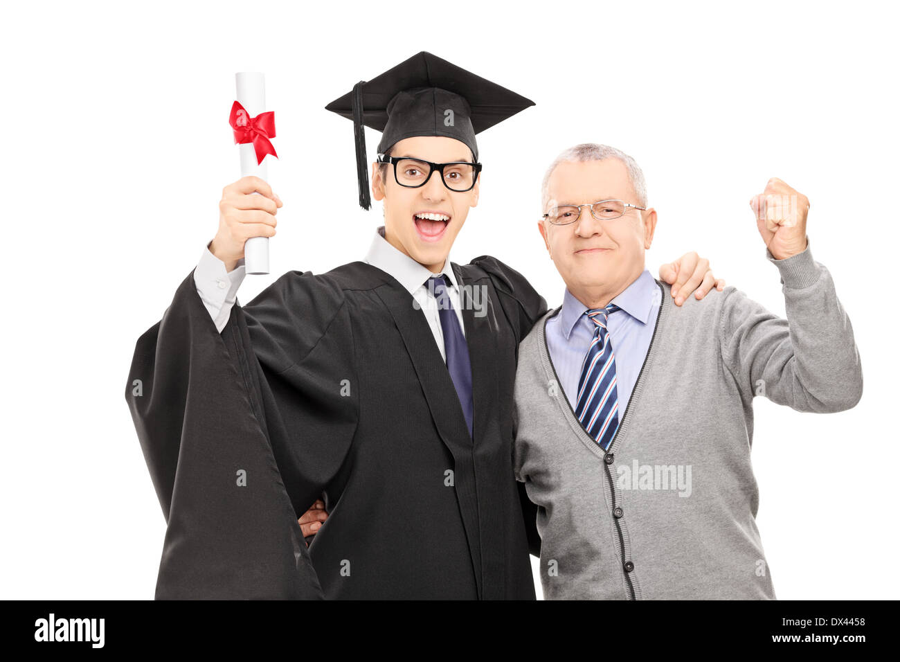 Father Hugging Son At Graduation High Resolution Stock Photography and ...