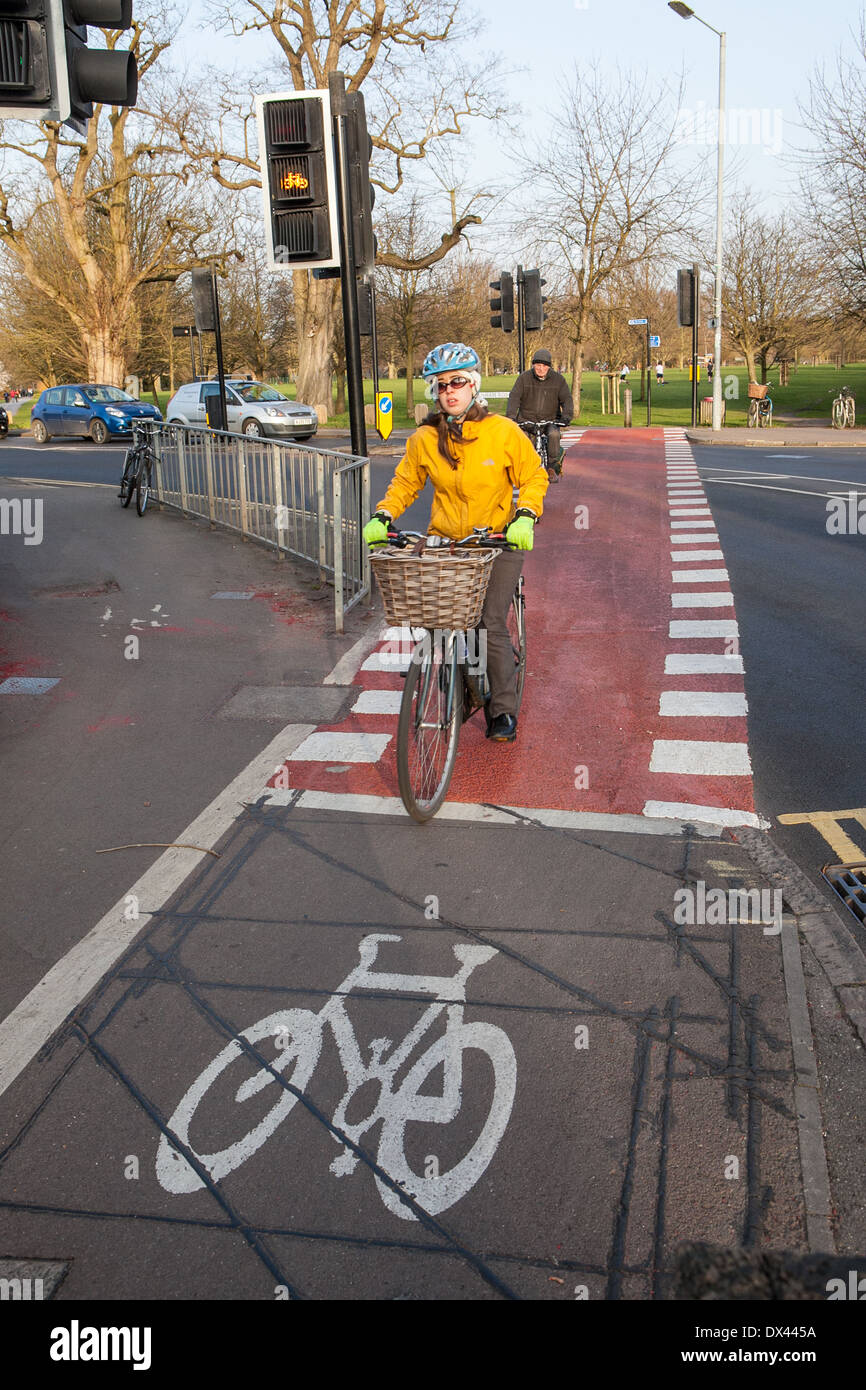 dedicated cycle path in Cambridge, UK Stock Photo - Alamy