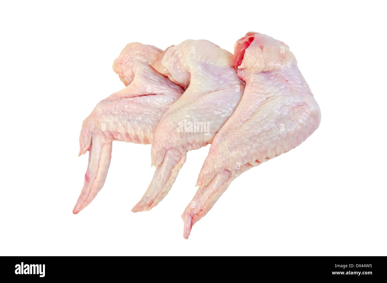 Three chicken wings isolated on white background Stock Photo - Alamy