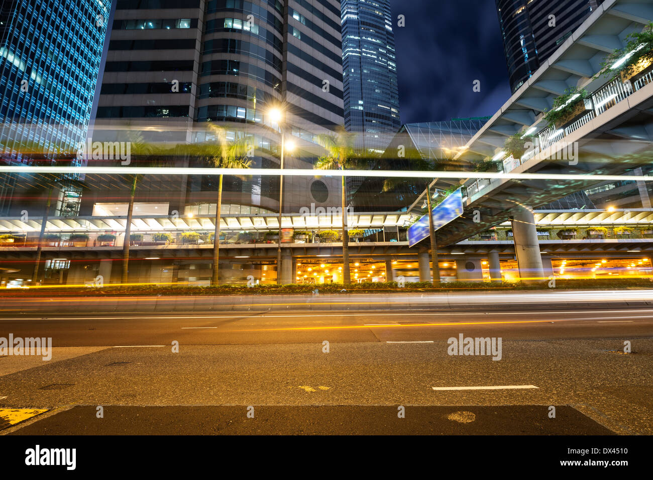 traffic in Hong Kong at night Stock Photo - Alamy