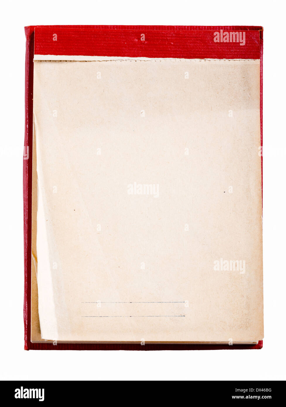 Open Blank Page Notebook. Old Paper Notepad Isolate On White Background ...