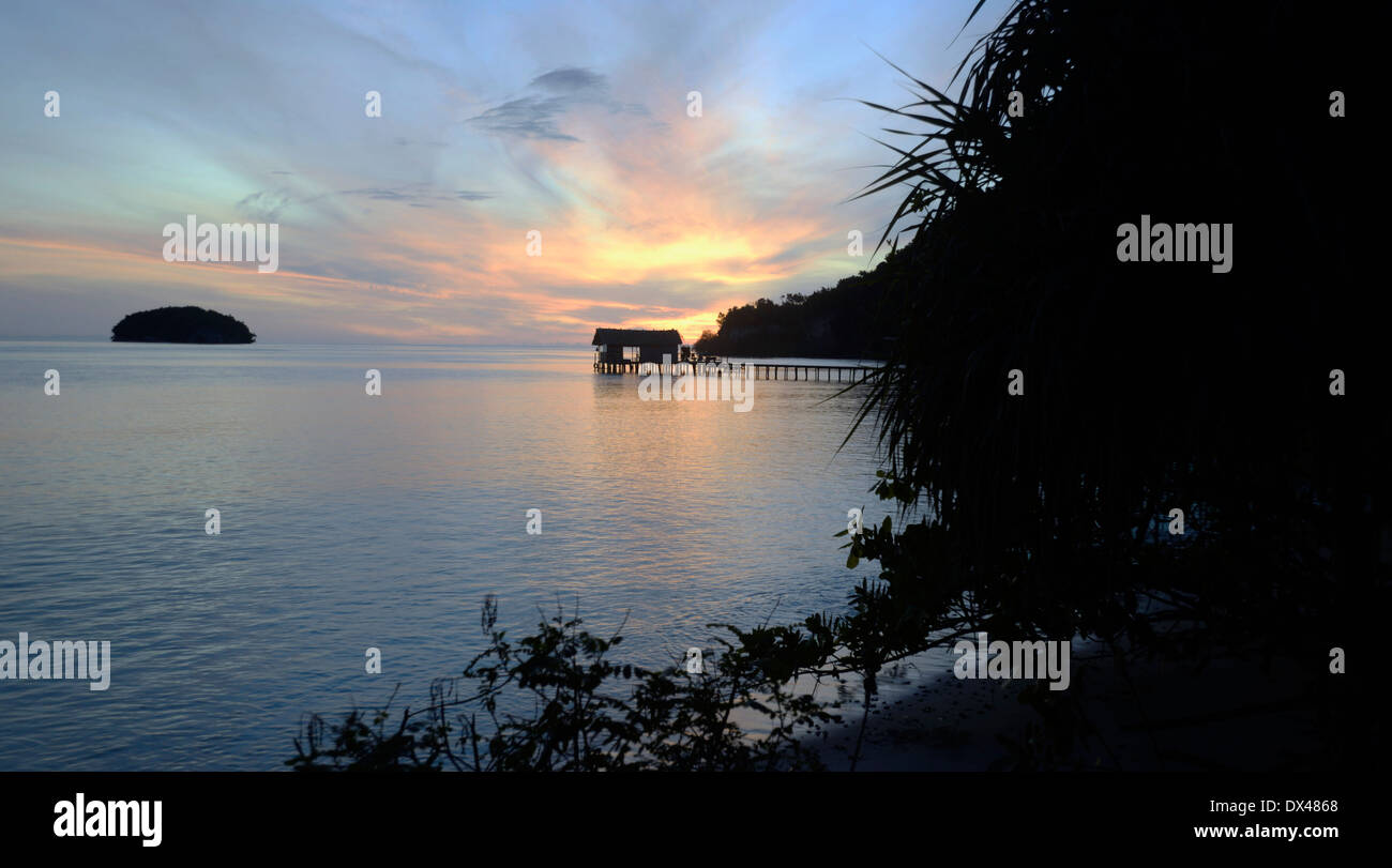 Sunrise at Kri Island Raja Ampat Indonesia Stock Photo - Alamy