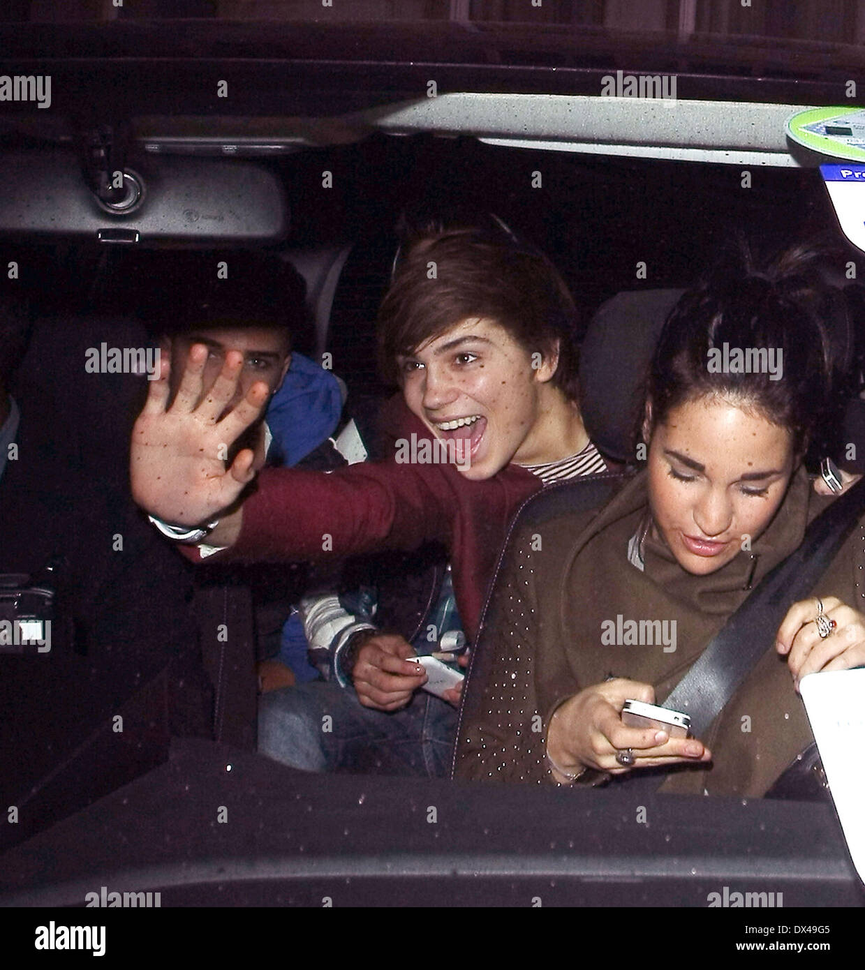 George Shelley of Union J, of X Factor arrive back at a hotel. London ...