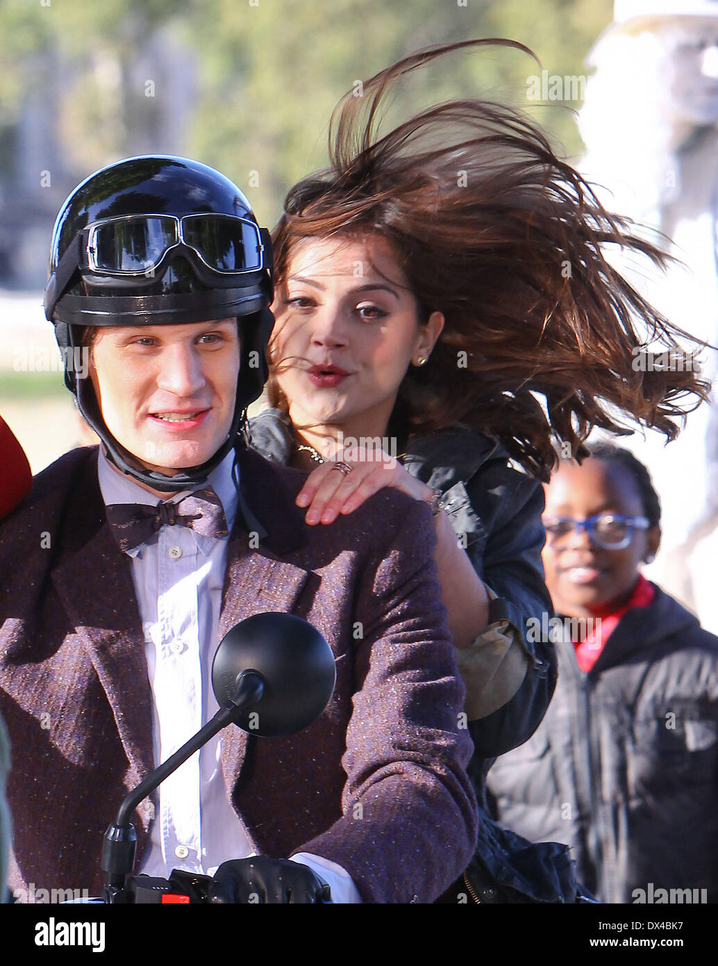 Matt Smith and Jenna-Louise Coleman The cast of 'Doctor Who' filming in ...