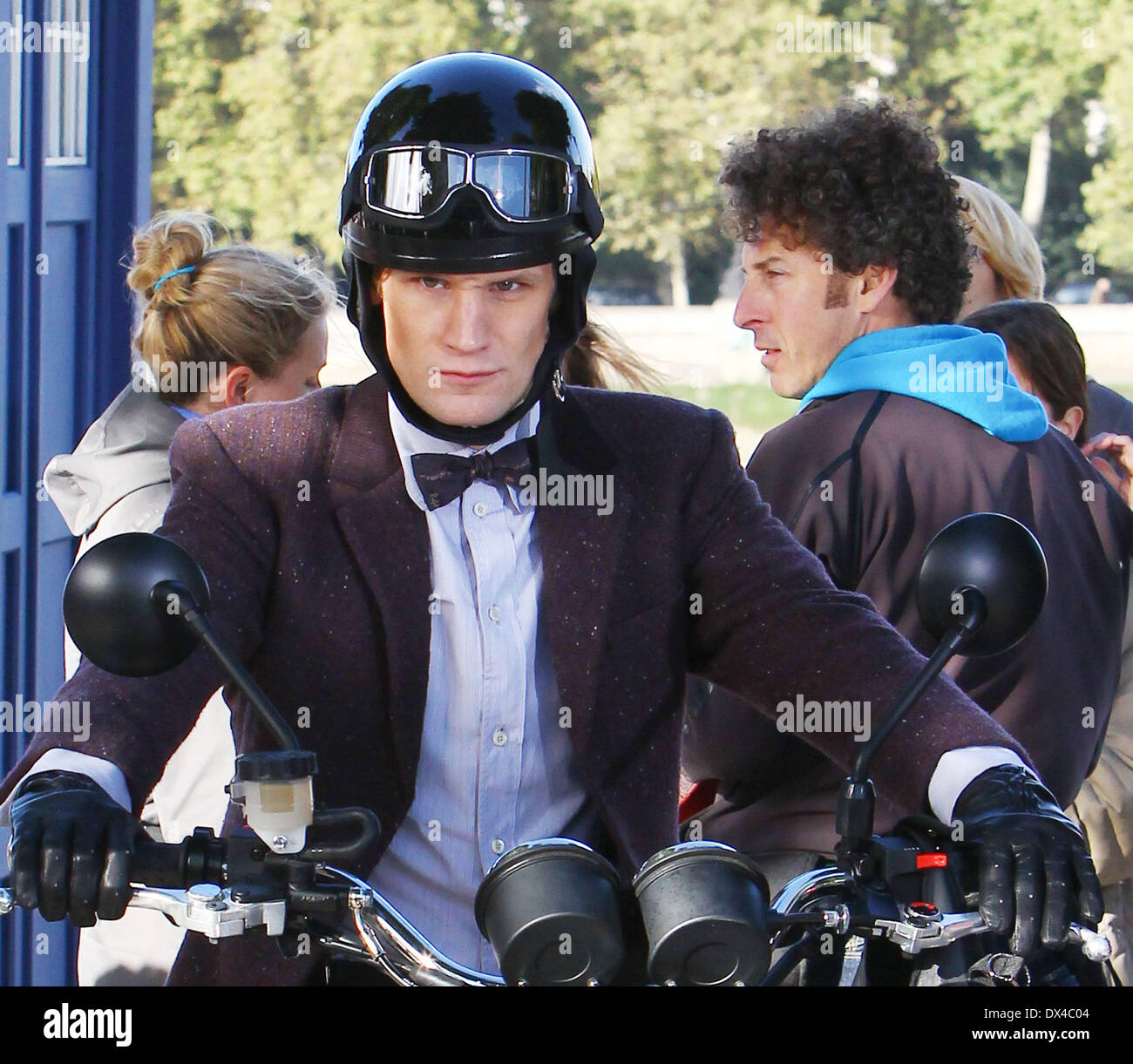Matt Smith The cast of 'Doctor Who' filming in central London London ...