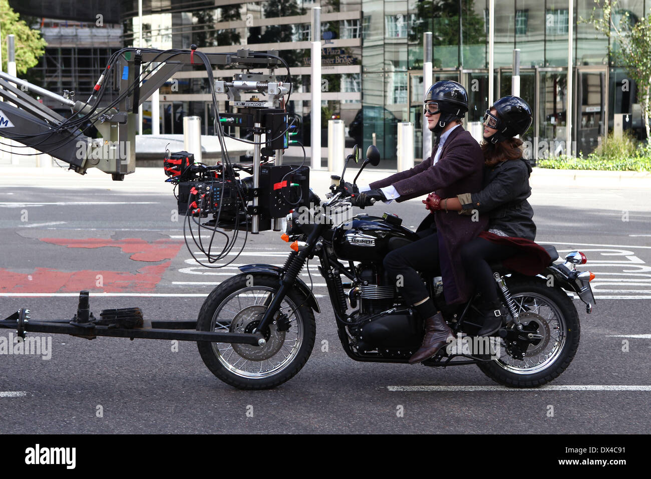Matt Smith and Jenna-Louise Coleman The cast of 'Doctor Who' filming ...