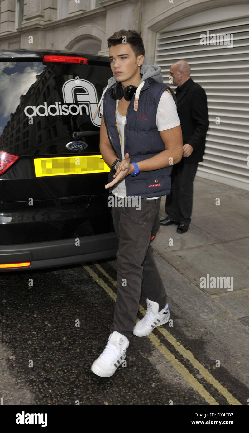 Josh Cuthbert of Union J The X Factor finalists outside their hotel ...