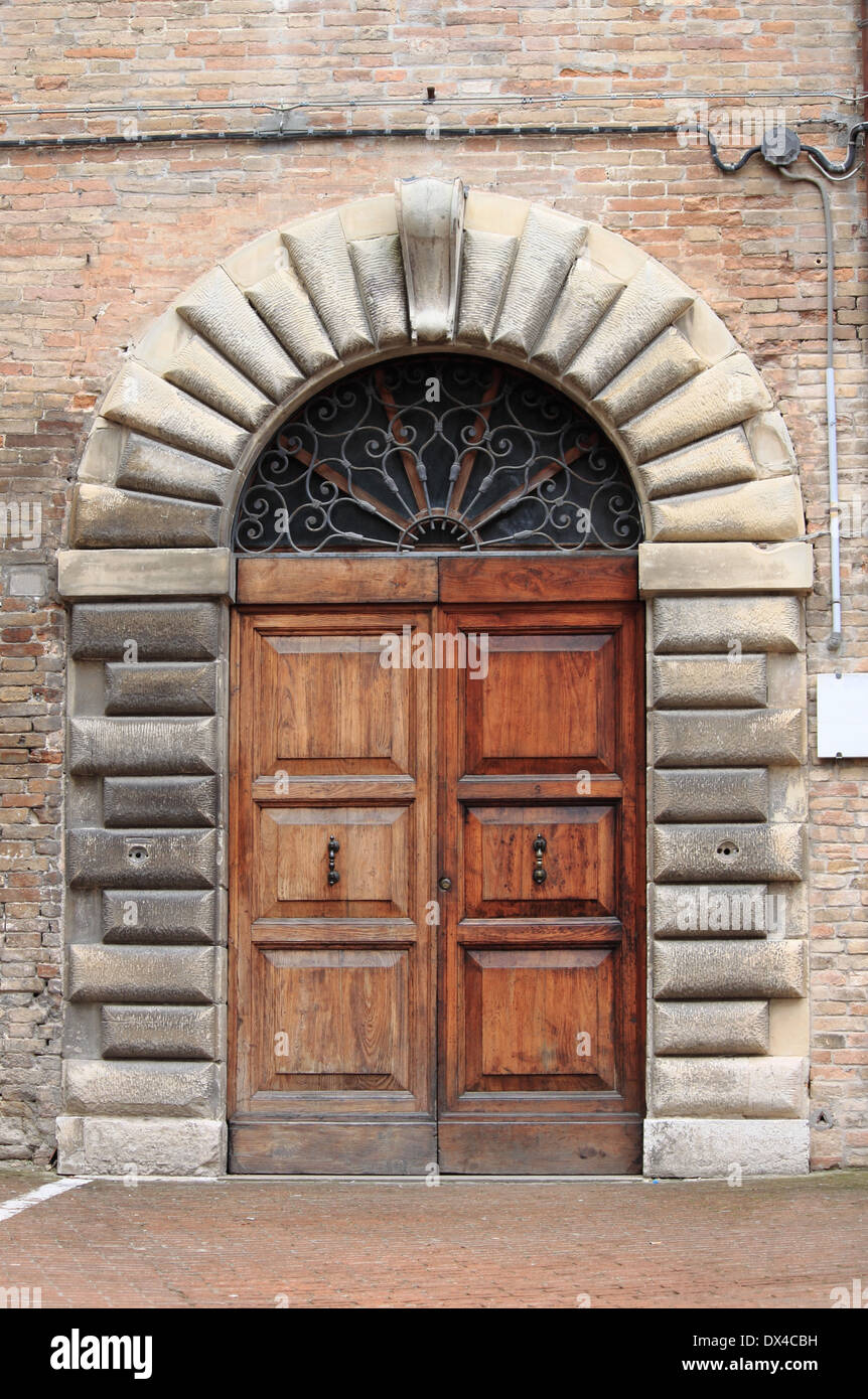 Wooden medieval style front door Stock Photo - Alamy