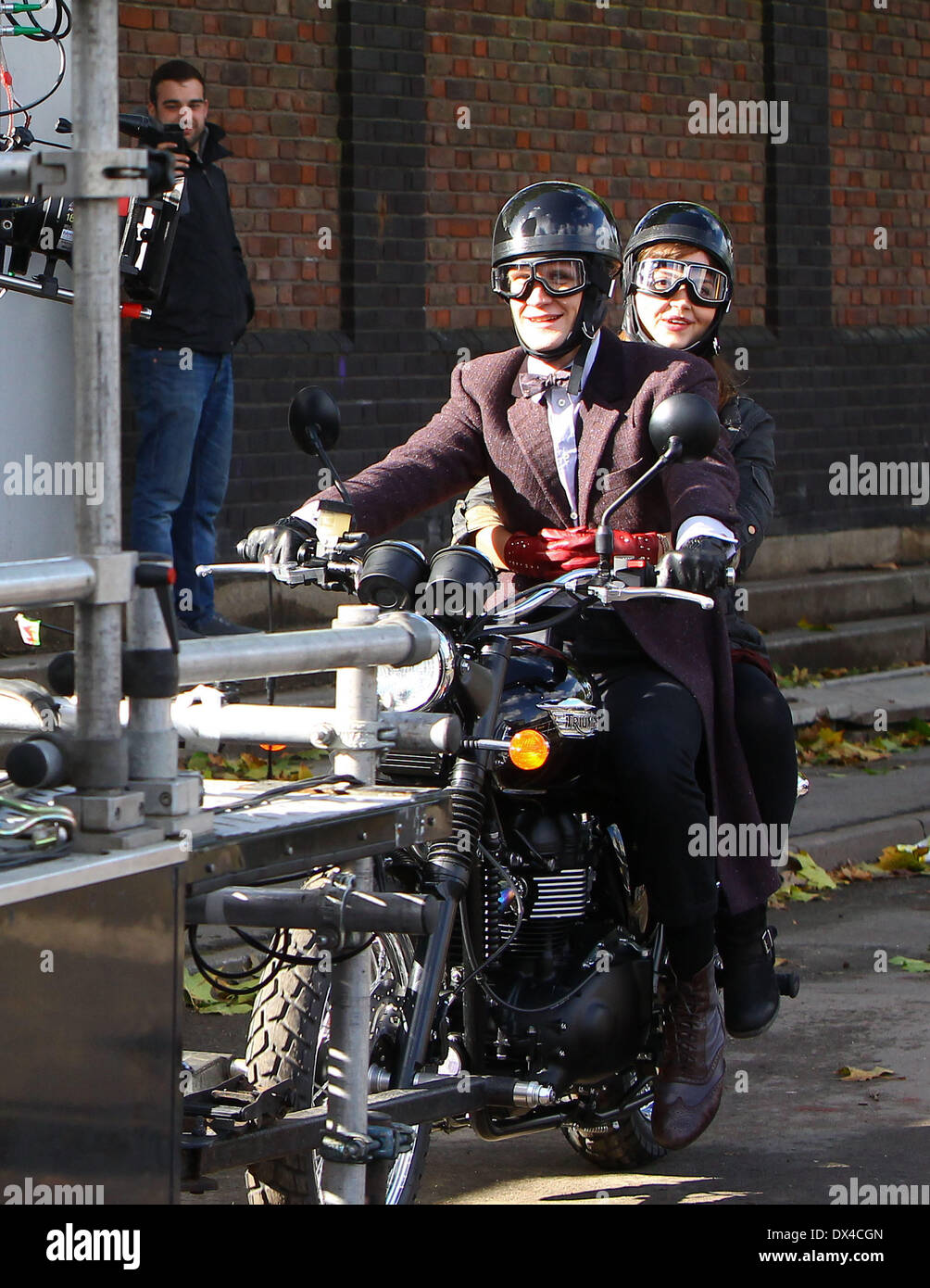 Matt Smith and Jenna-Louise Coleman The cast of 'Doctor Who' filming in ...