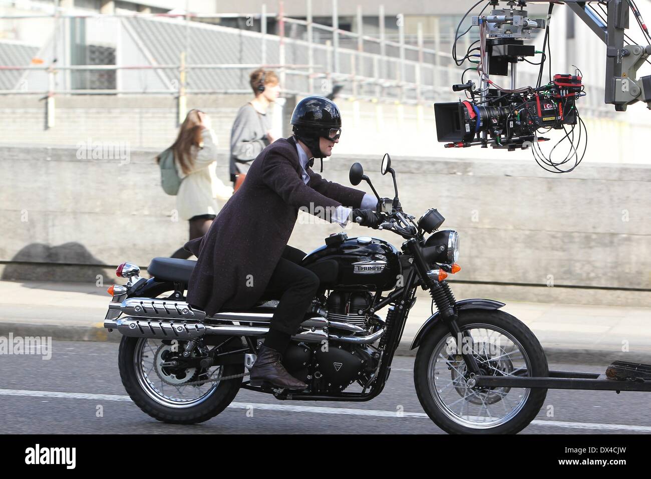 Matt Smith The cast of 'Doctor Who' filming in central London London ...