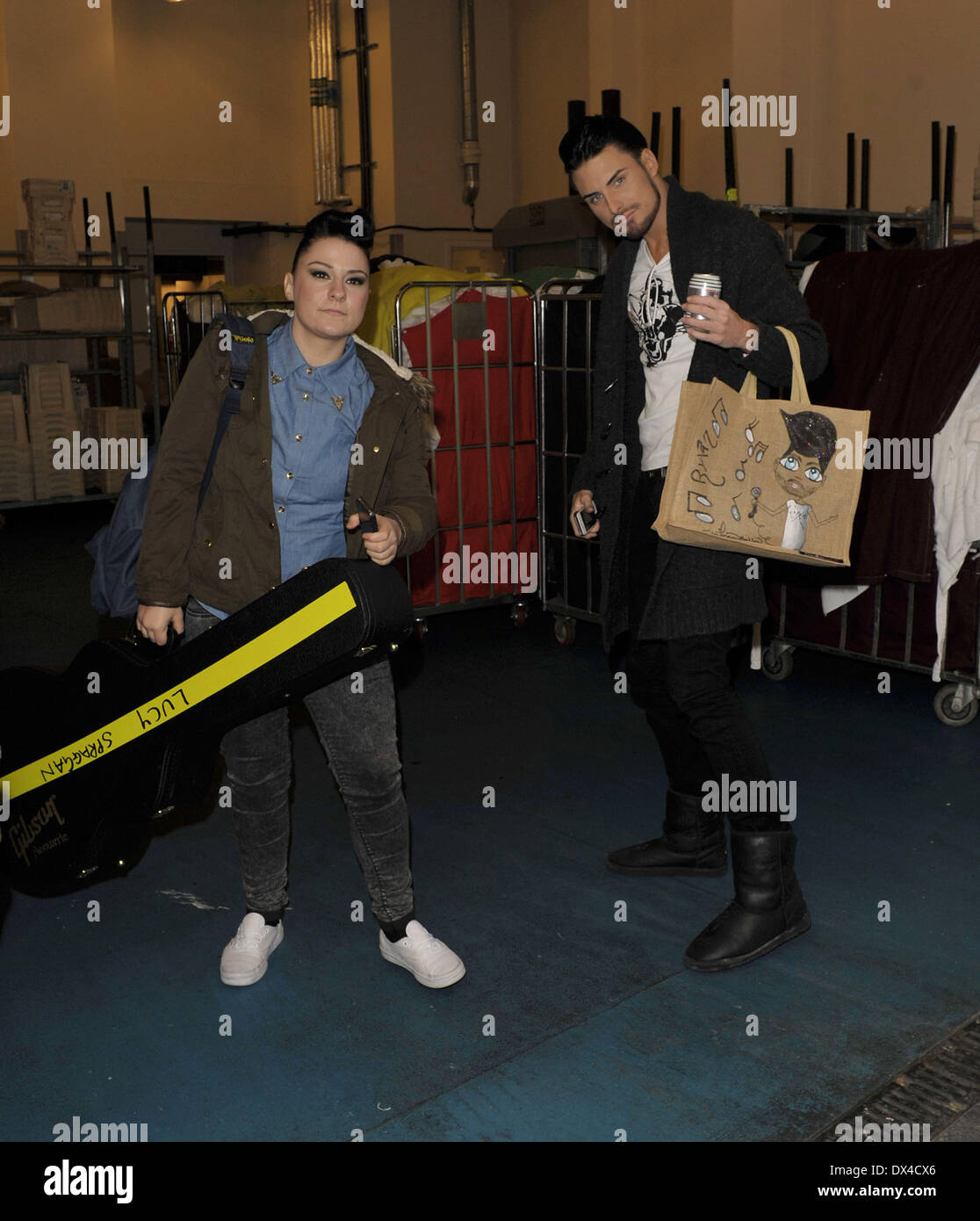 Lucy Spraggan and Rylan Clark X Factor contestants arriving back at the ...