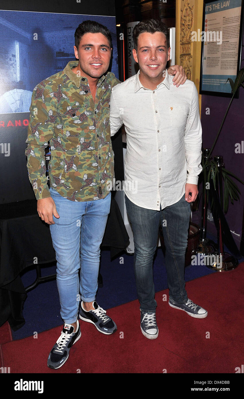 Tom Pearce and guest 'Paranormal Activity 4 Gala Screening' held at the ...
