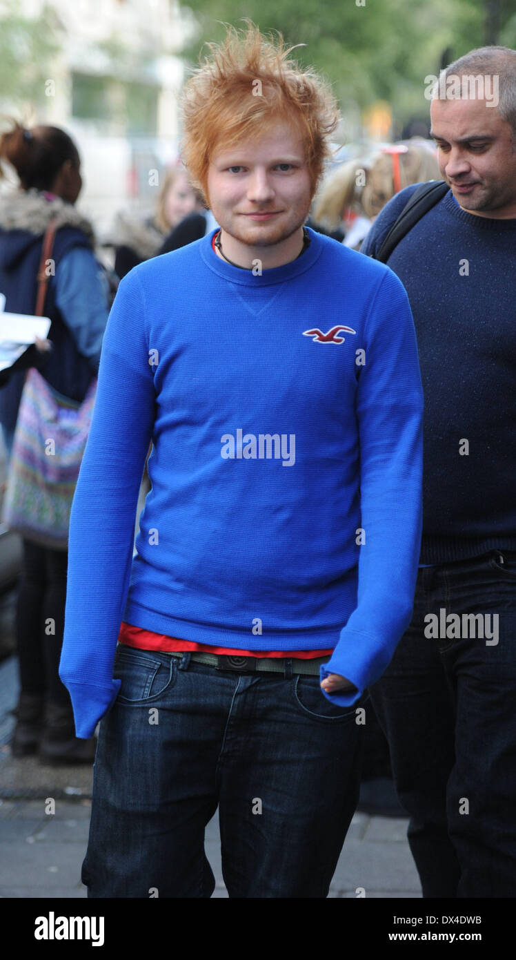 Ed Sheeran outside the BBC Radio 1 studios London, England - 16.10.12 ...