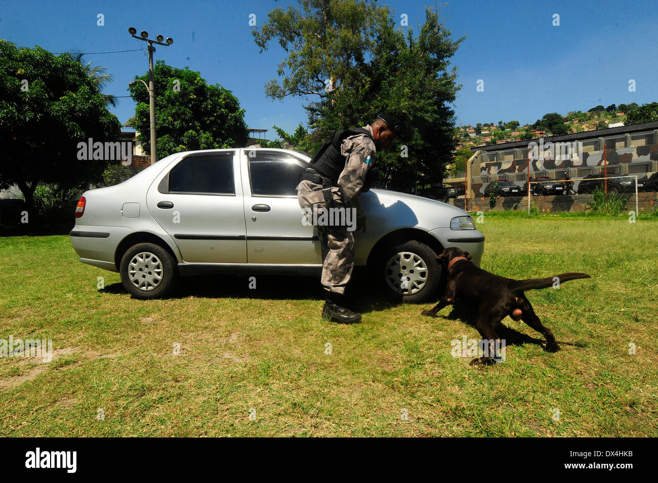 Rio de Janeiro, Brazil. 17 March 2014. Training of dog sniffers in the ...