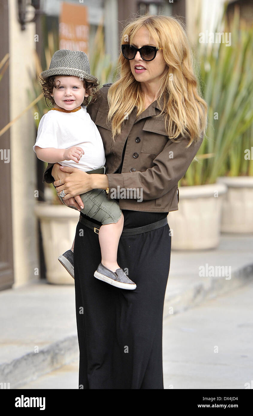 Rachel Zoe carries her son Skyler Berman after having lunch in West ...