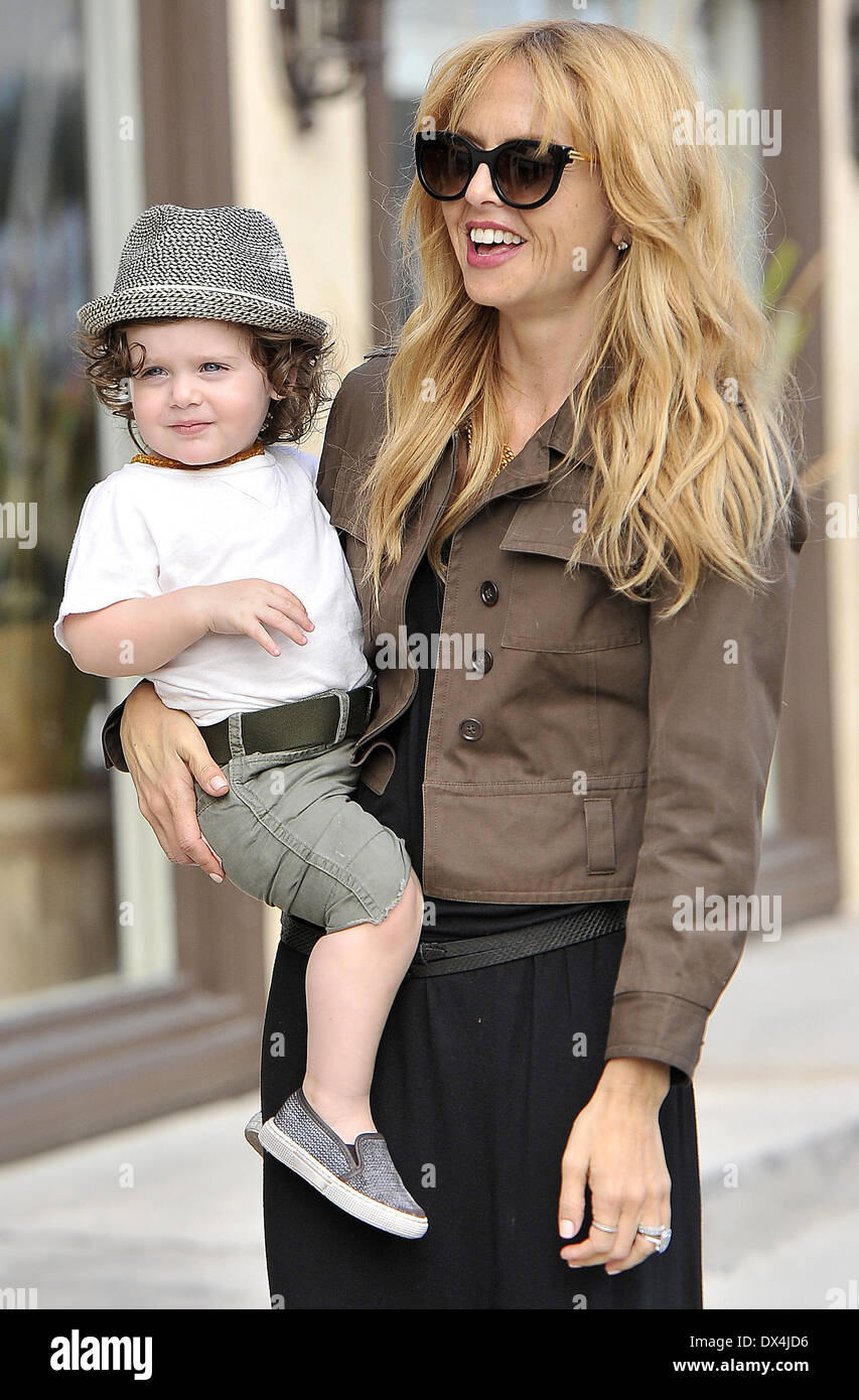 Rachel Zoe carries her son Skyler Berman after having lunch in West ...