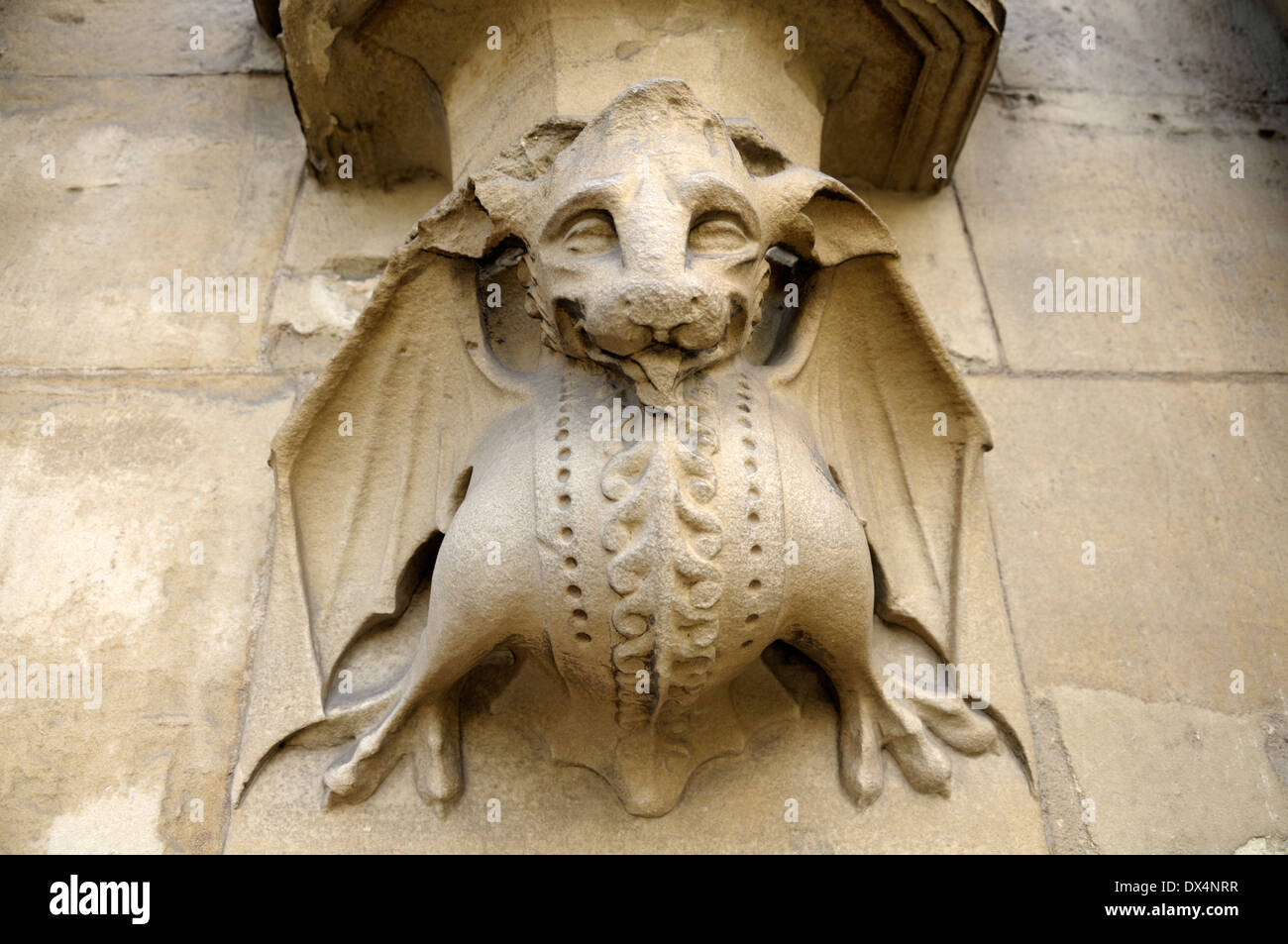 London, England, UK. Westminster Abbey - carved stone gargoyle by the ...