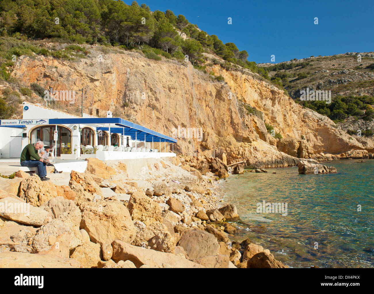Tango beach, or Platja del Tango, Javea, Spain Stock Photo - Alamy