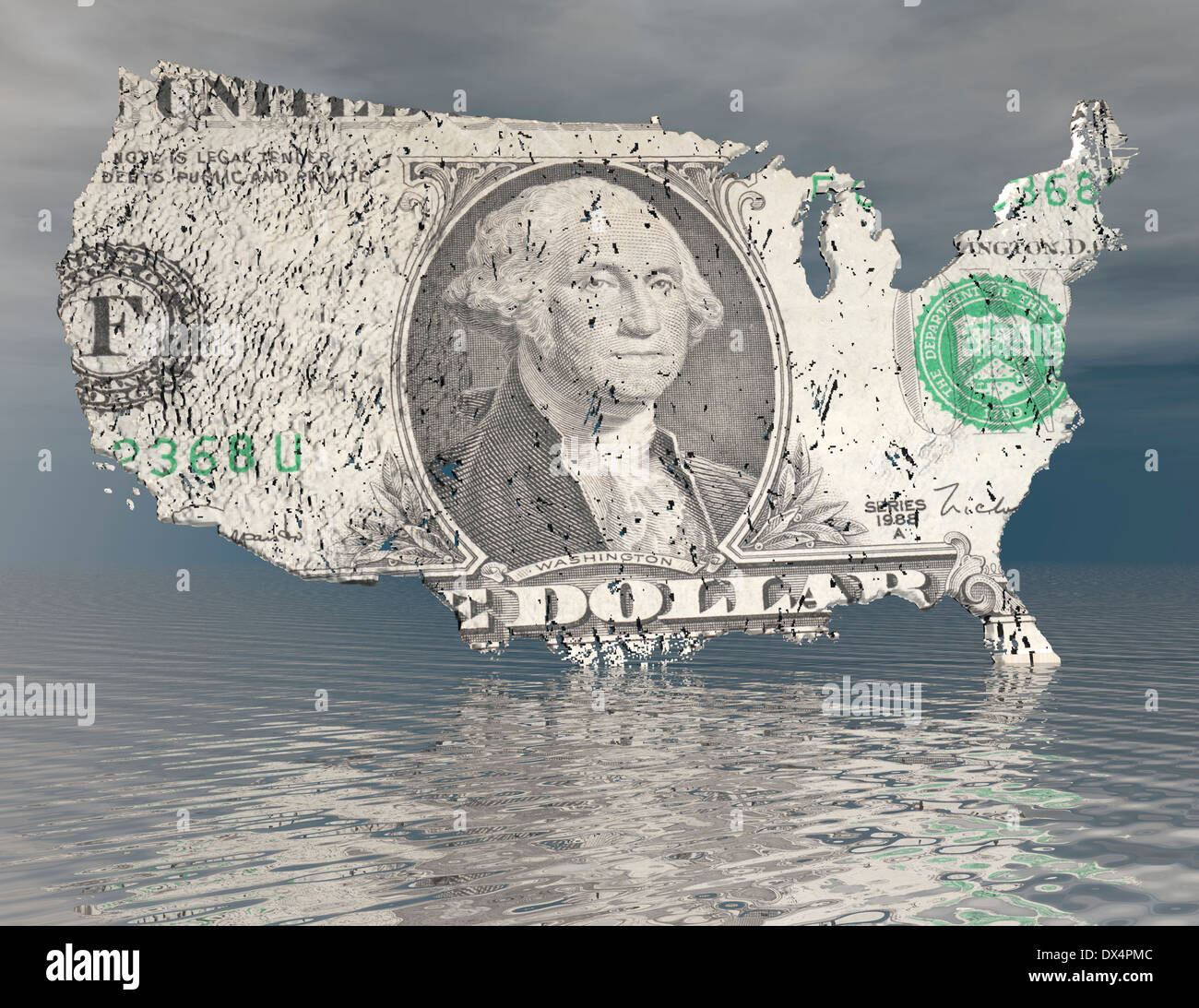 digital visualization of the usa with dollar texture Stock Photo - Alamy