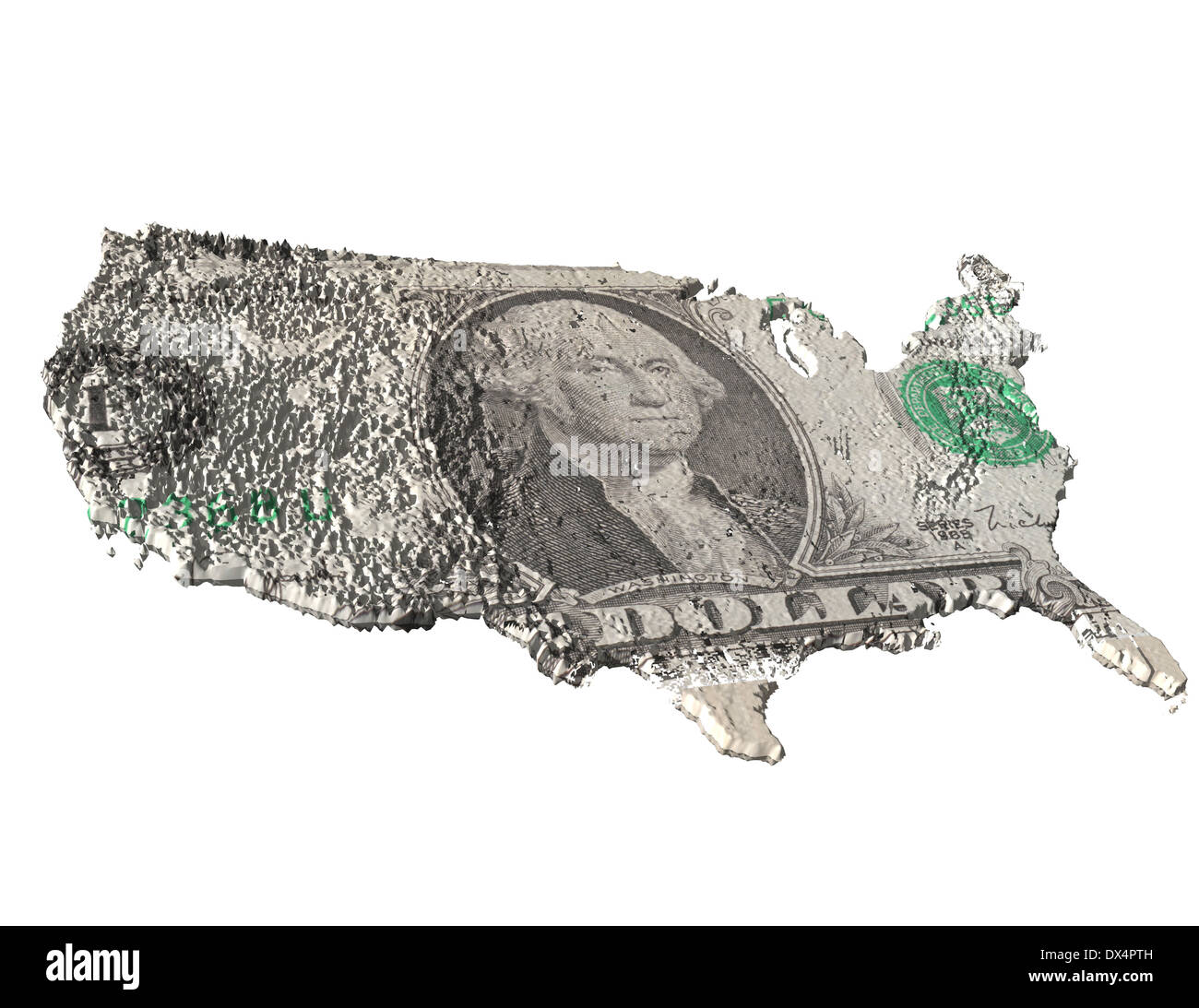 digital visualization of the usa with dollar texture Stock Photo - Alamy