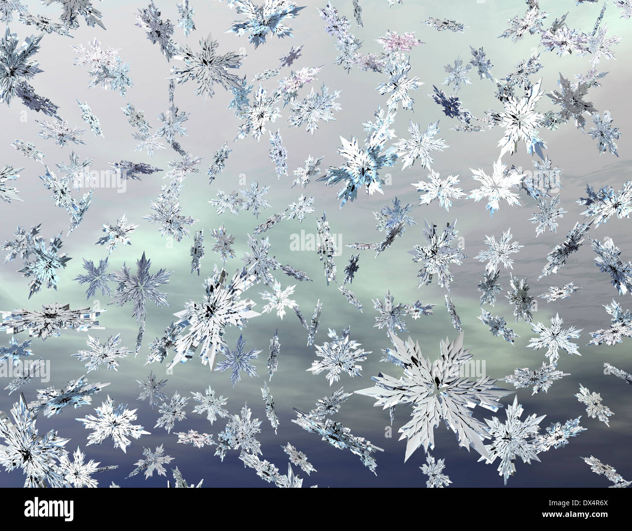 digital visualization of falling snowflakes Stock Photo - Alamy