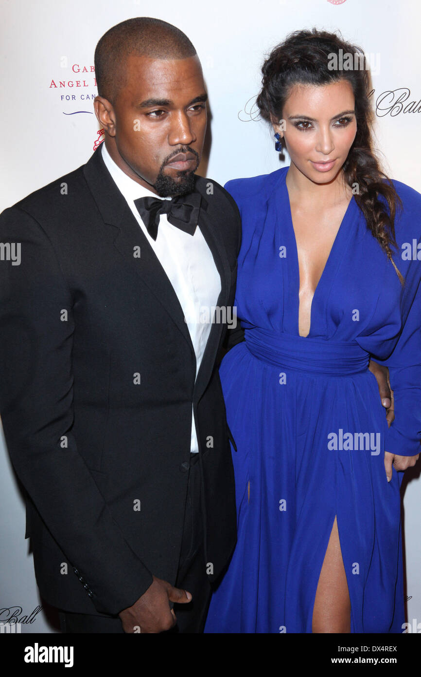 Kim Kardashian and Kanye West attend the Angel Ball 2012 at Cirpiani ...