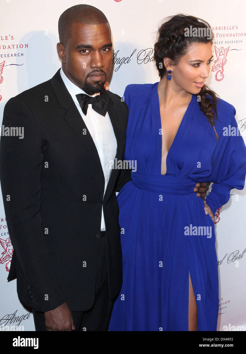 Kim Kardashian and Kanye West attend the Angel Ball 2012 at Cirpiani ...