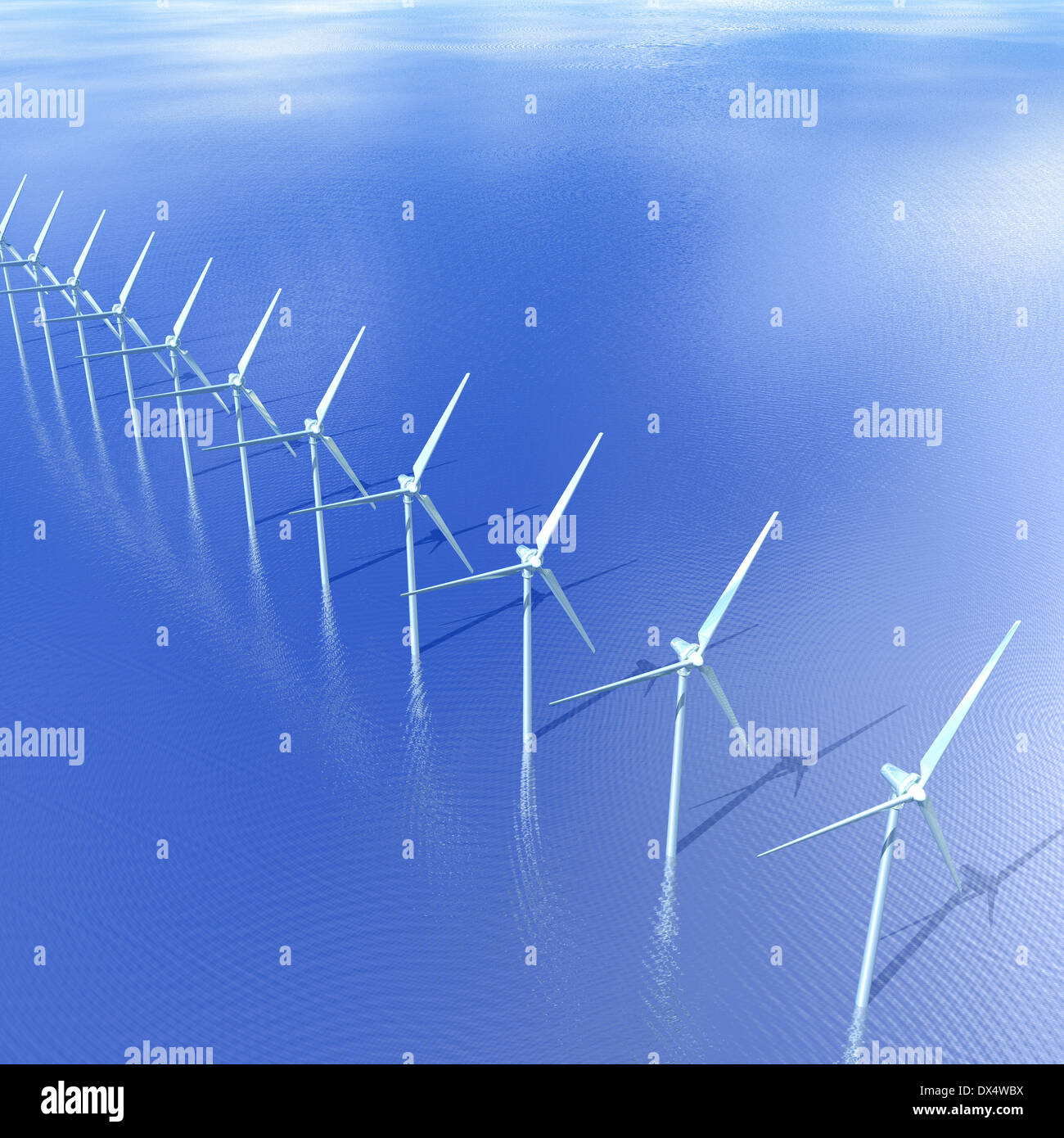 Digital Illustration of an offshore Wind Turbine Stock Photo - Alamy