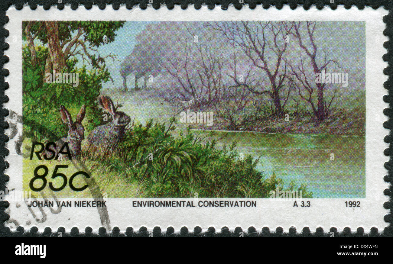 Postage stamp printed in South Africa, devoted to Environmental ...