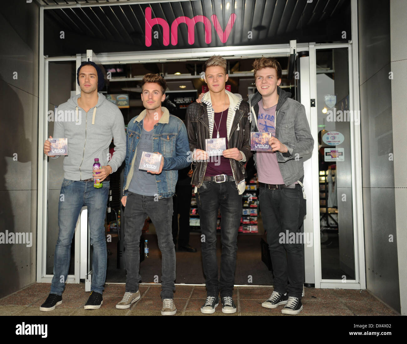 Lawson sign copies of their debut single 'When She Was Mine' at HMV ...