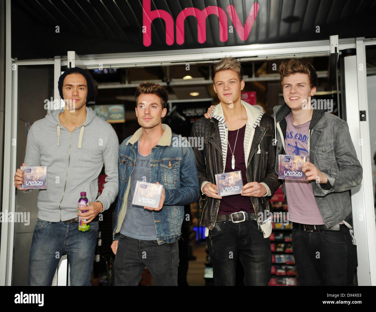 Lawson sign copies of their debut single 'When She Was Mine' at HMV ...