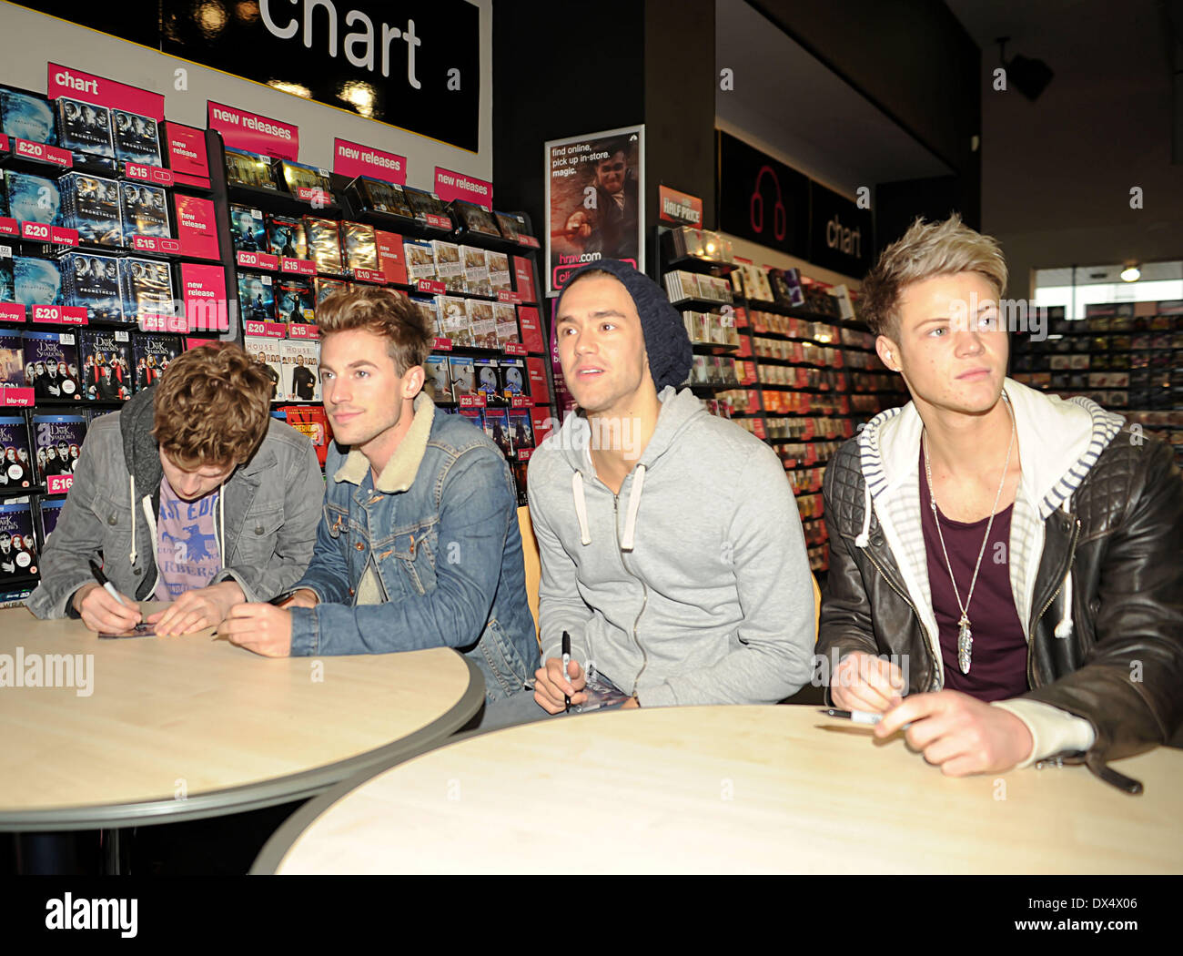 Lawson sign copies of their debut single 'When She Was Mine' at HMV ...