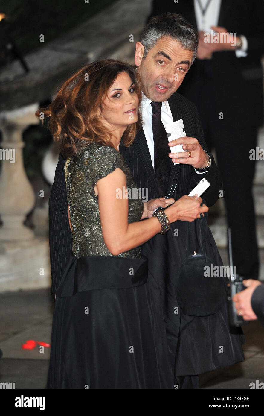 Rowan Atkinson and guest Royal World Premiere of Skyfall held at the ...