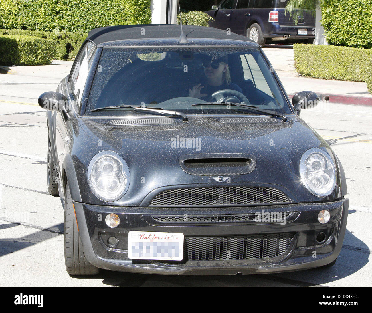 Anna Faris in her Mini car out and about in Hollywood Los Angeles ...