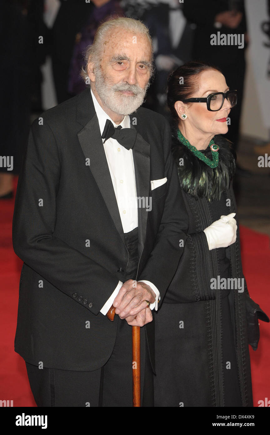 Christopher Lee and Birgit Kroencke Royal World Premiere of Skyfall ...
