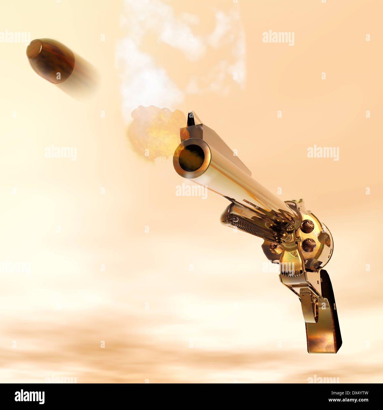 Digital Illustration of a Revolver Stock Photo - Alamy