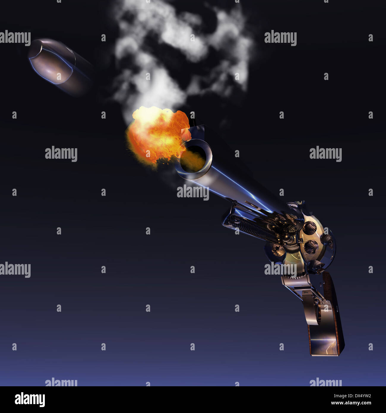 Digital Illustration of a Revolver Stock Photo - Alamy