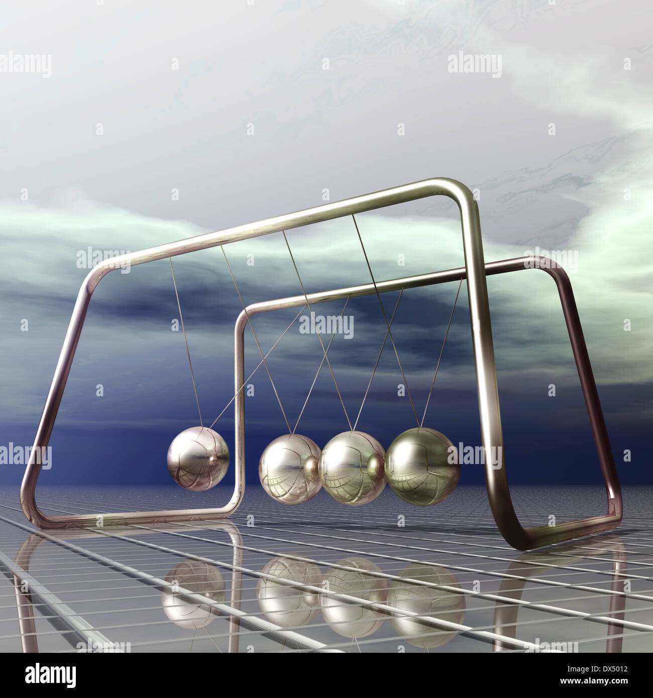 Digital Illustration of a Newton Pendulum Stock Photo - Alamy