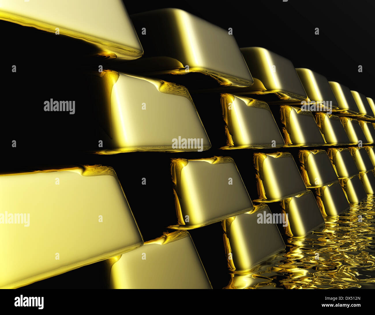 Digital Illustration of Gold Bullions Stock Photo - Alamy