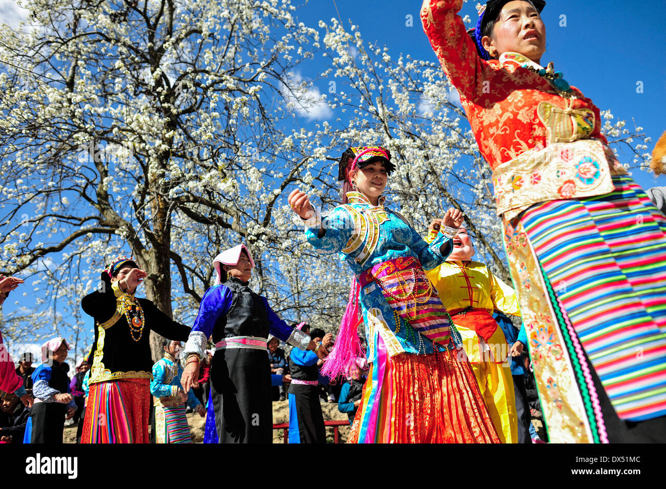 Jinchuan, China's Sichuan Province. 18th Mar, 2014. Locals of Tibetan ...