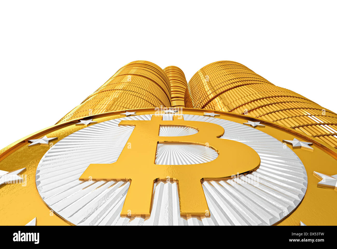 Bitcoins - isolated on white Stock Photo - Alamy