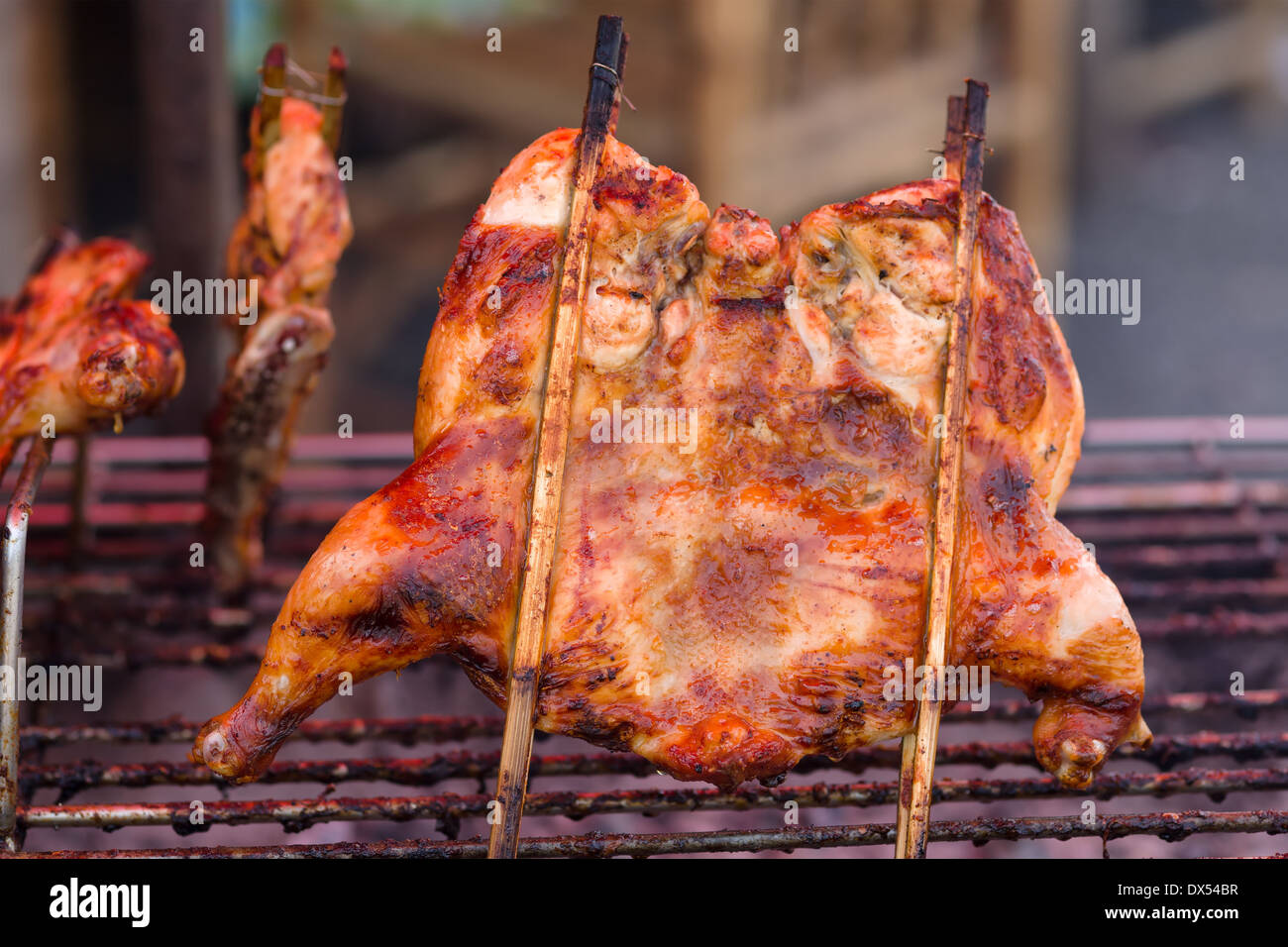 Grilled chicken street food asia Stock Photo - Alamy